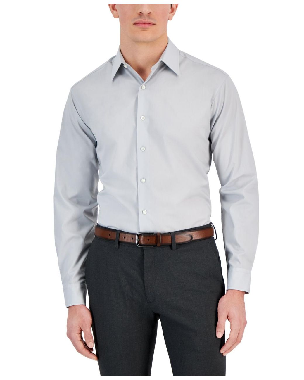Club Room Regular-fit Dress Shirt in Gray for Men | Lyst