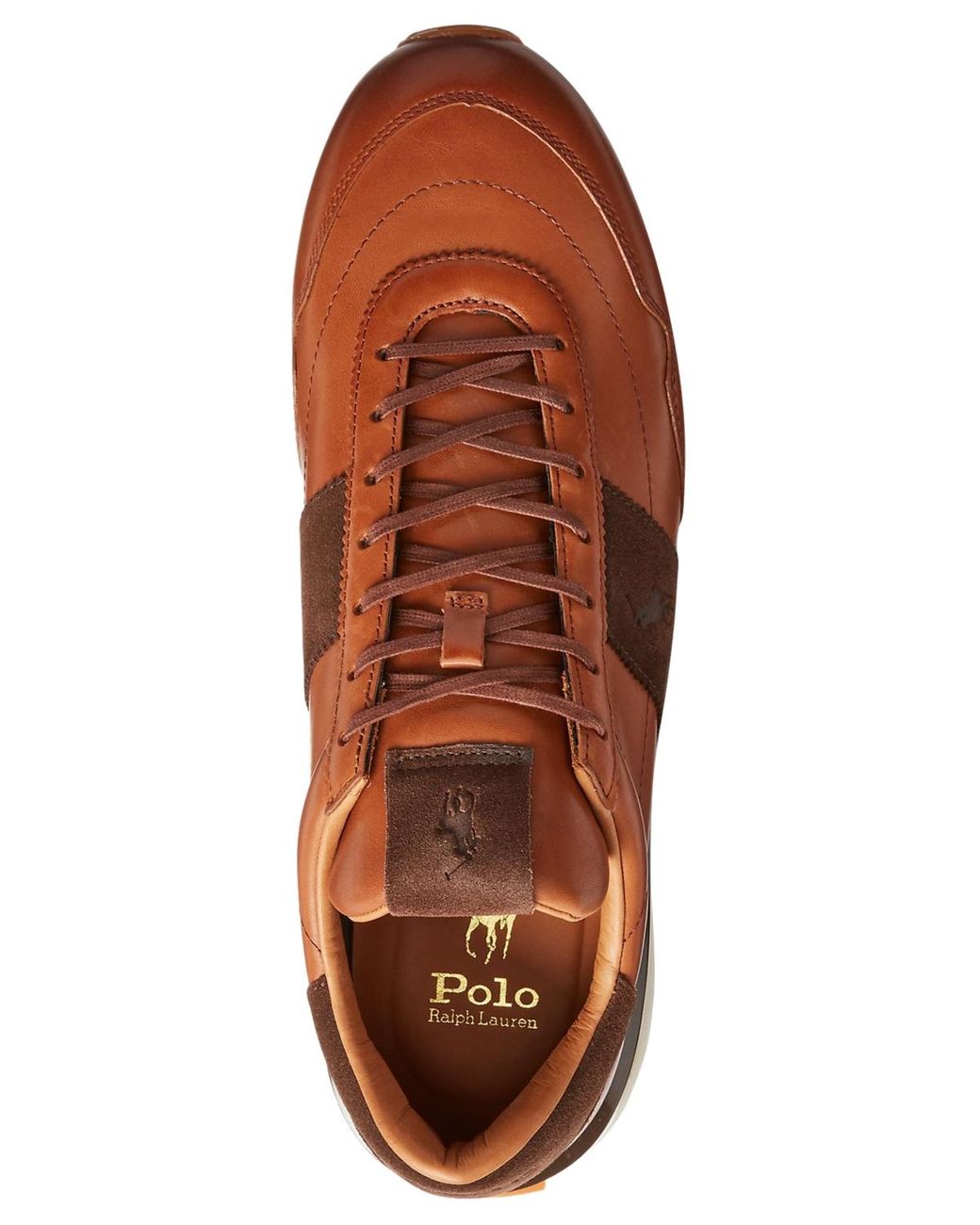 Polo Ralph Lauren Train 89 Lace-up Sneakers in Brown for Men | Lyst