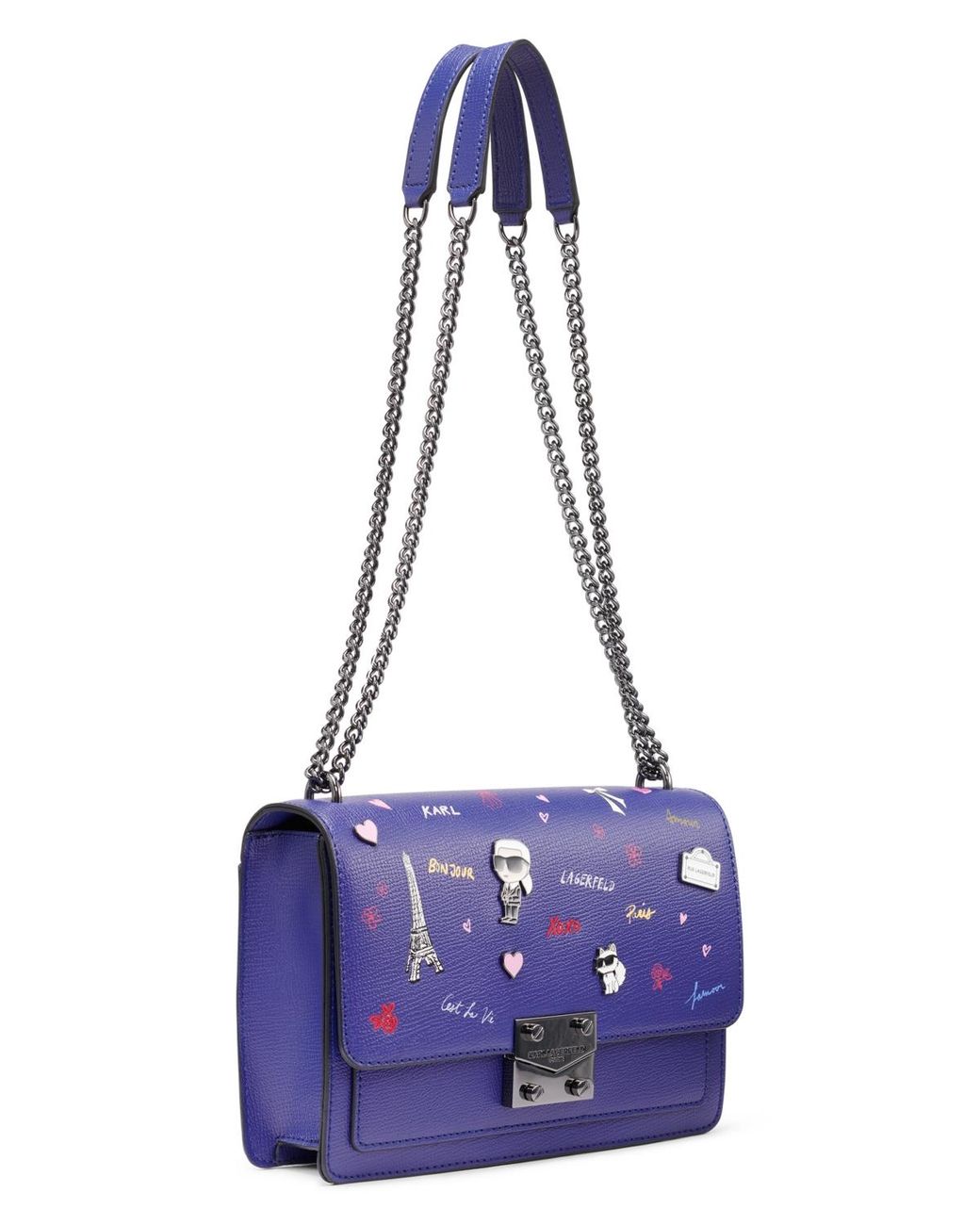 KARL LAGERFELD Corrine Mini Shoulder Bag in Purple | Lyst