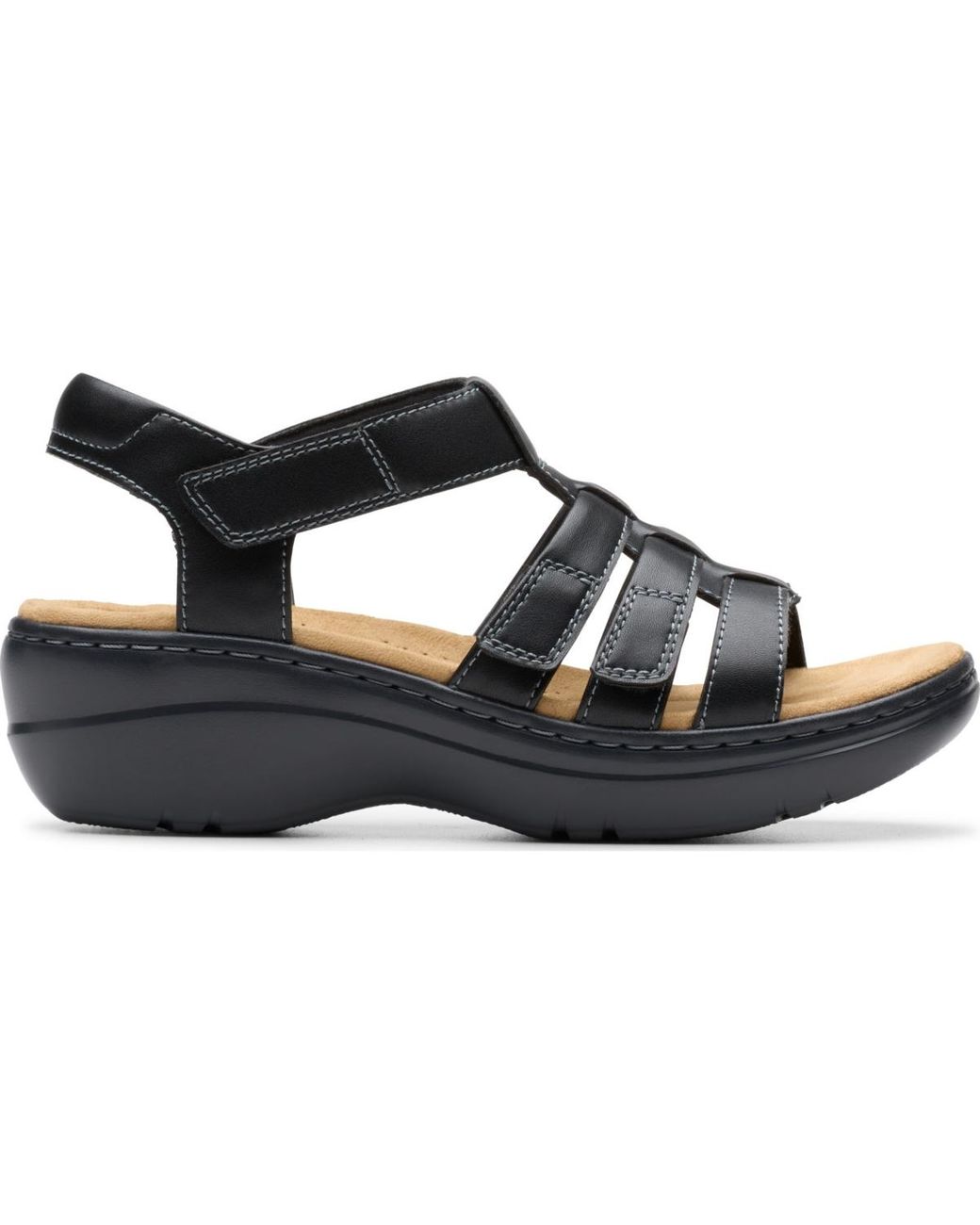 Clarks Merliah Ruby Sandal in Black | Lyst
