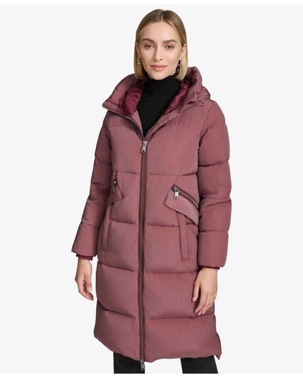 Andrew Marc Black Label Palma Irridescent Parka in Red | Lyst