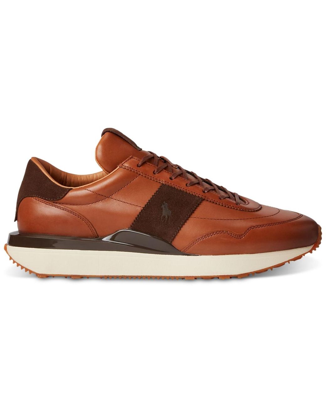Polo Ralph Lauren Train 89 Lace-up Sneakers in Brown for Men | Lyst