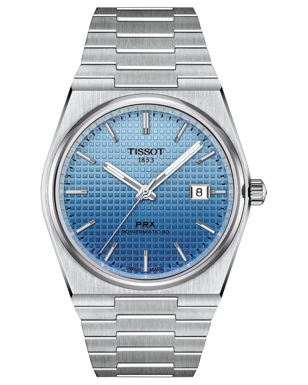 Tissot Swiss Automatic Prx Powermatic 80 Stainless Steel Bracelet Watch ...