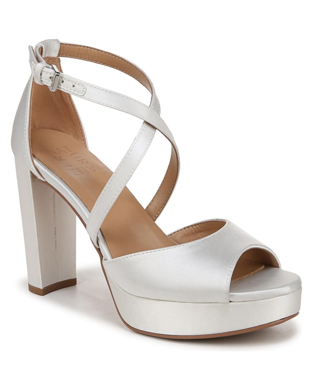 Naturalizer Melody Platform Peep Toe Dress Sandals in Metallic | Lyst