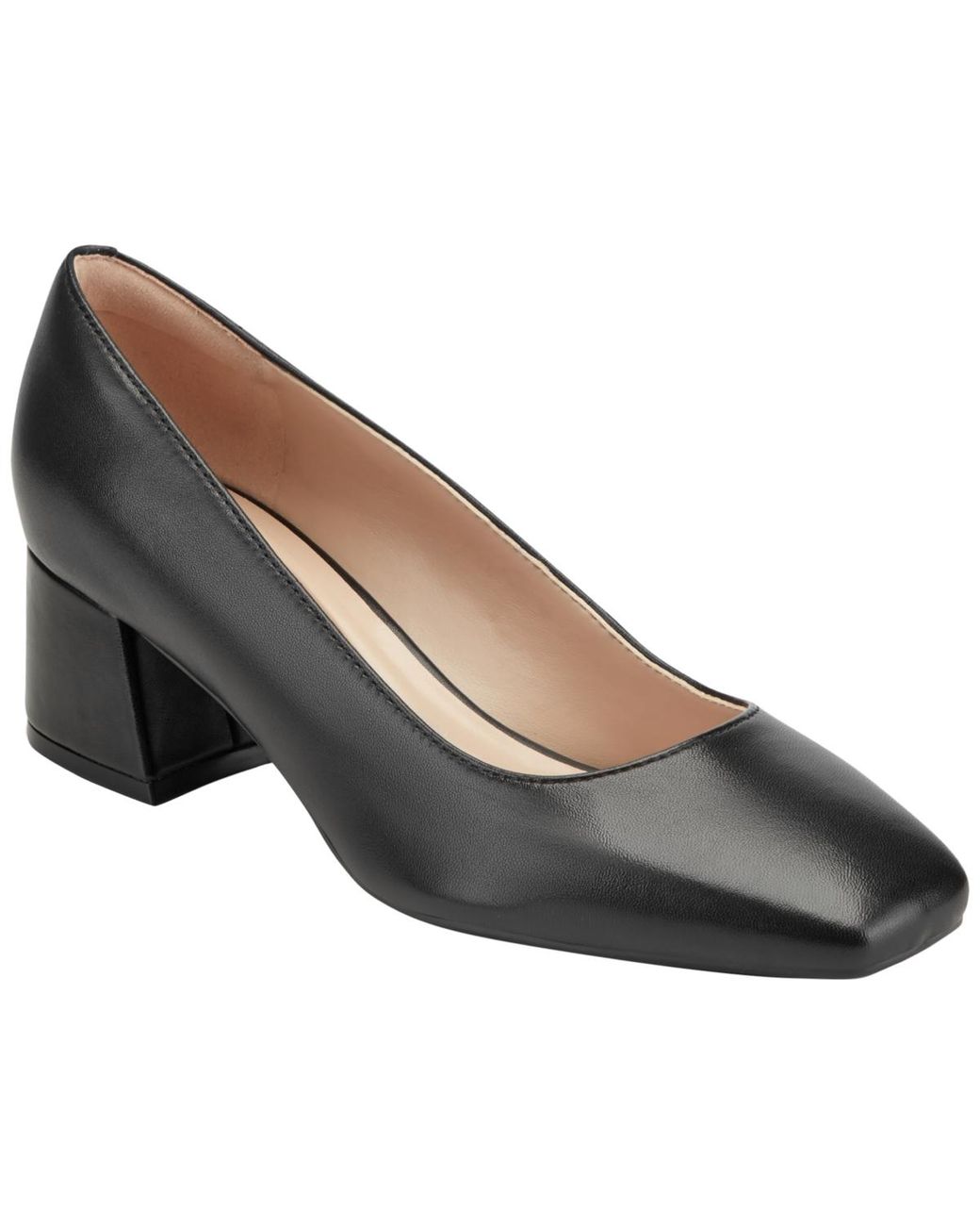 Easy Spirit Marelyn Eflex Square Toe Block Heel Pumps in Black | Lyst