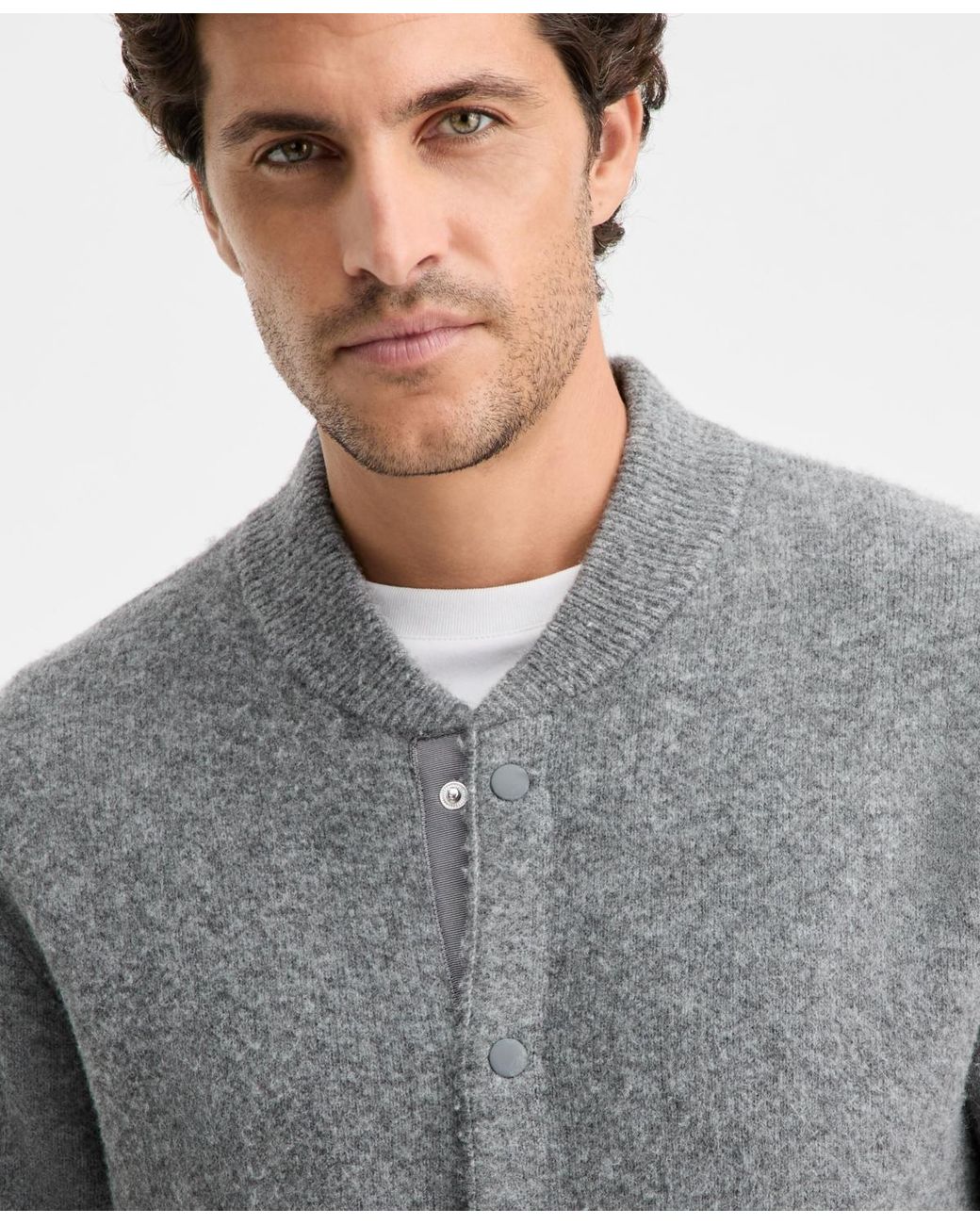 Alfani Elevated Sweater Bomber in Gray for Men | Lyst