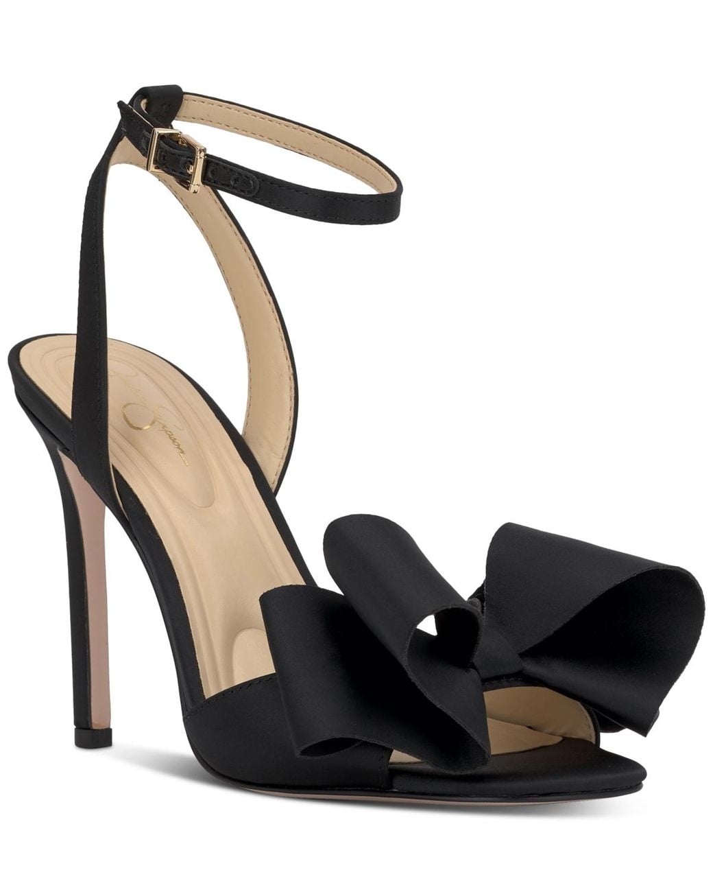 Jessica Simpson Olivine Bow High-heel Stiletto Dress Sandals in Black ...