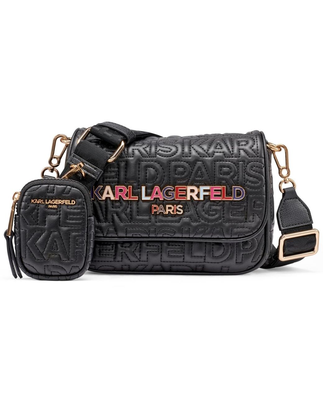 Karl Lagerfeld Voyage Mini Crossbody Bag in Black | Lyst