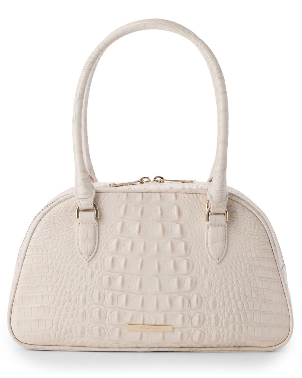 Brahmin Angie Alden Road Leather Medium Satchel Bag in Natural | Lyst