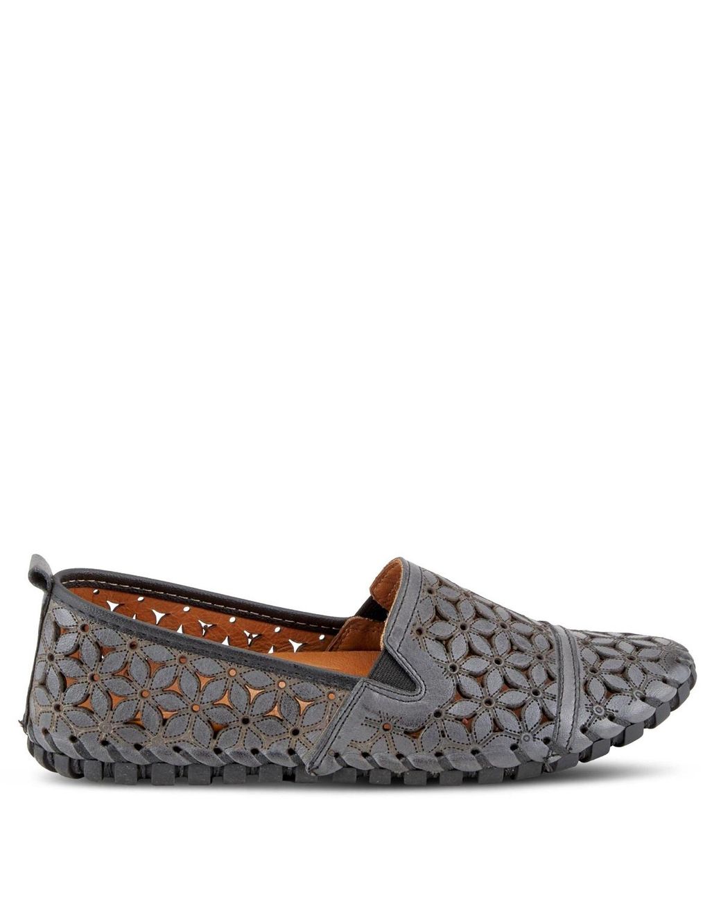 Spring Step Flowerflow Laser-cut Leather Loafer in Gray | Lyst