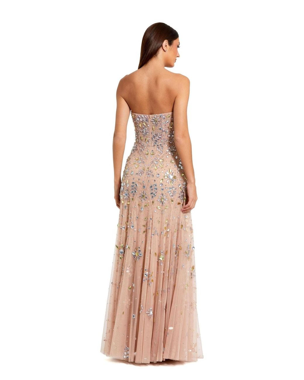 Mac Duggal Strapless Sweetheart Embellished Net Gown | Lyst