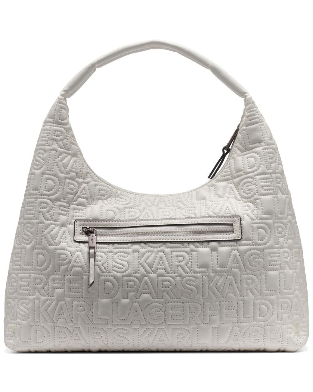 KARL LAGERFELD Paris Voyage Hobo Bag With Logo in Gray | Lyst