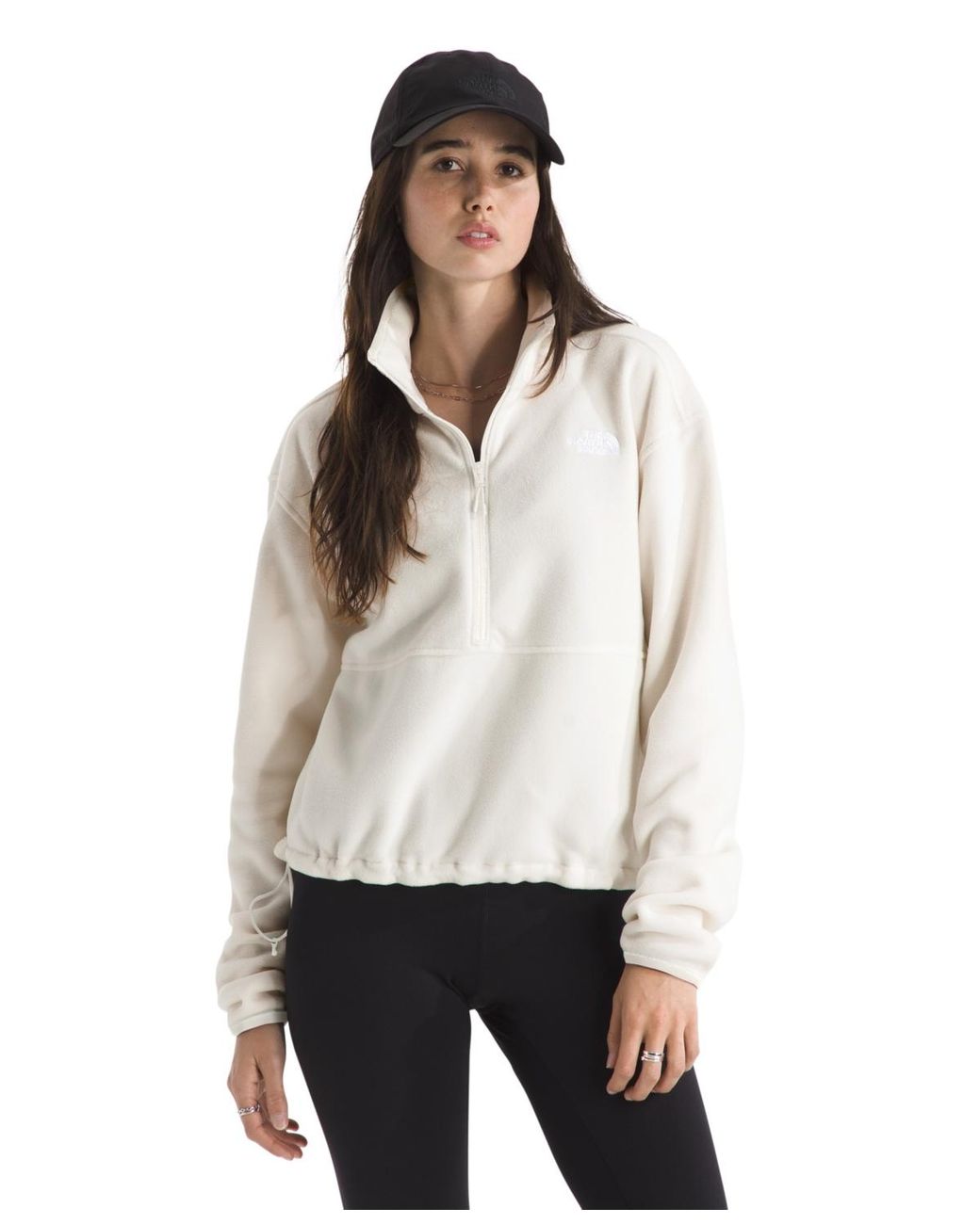 The North Face Glacier Fleece Half-zip Short Jacket in White | Lyst