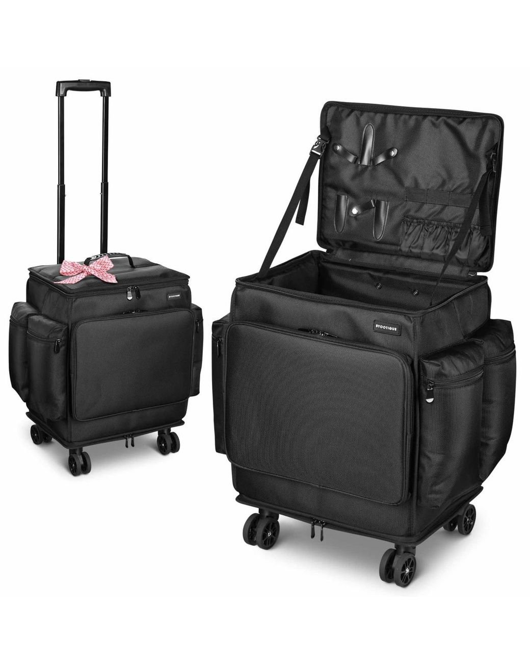 Byootique Portable Barber Station Rolling Hair Stylist Train Case ...