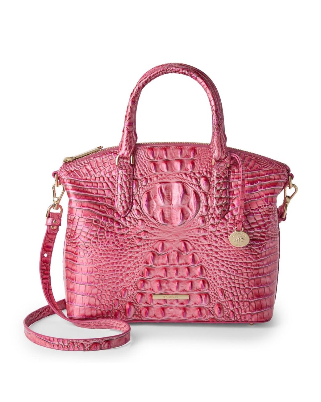 Brahmin Duxbury Leather Satchel Bag in Pink | Lyst