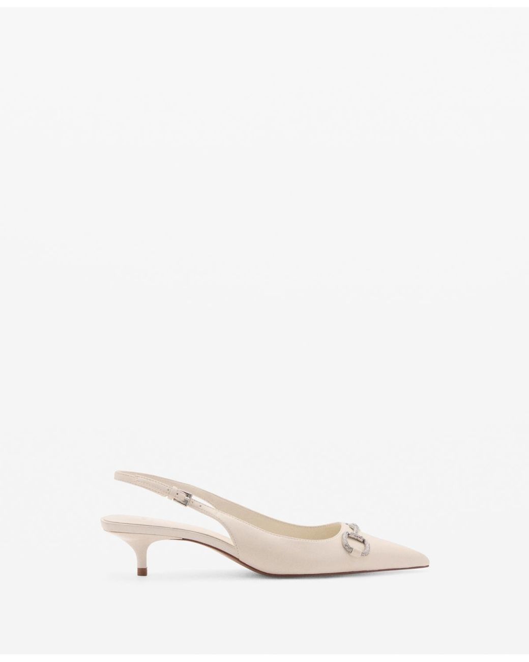 Mango Crystal Sling Back Shoes in White | Lyst
