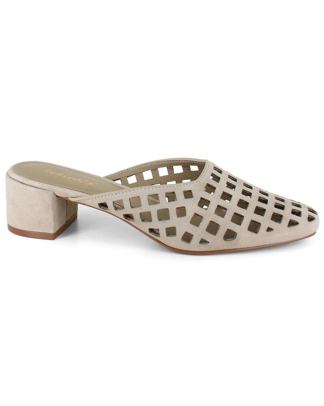 Splendid Ria Heeled Laser Cut Mule in Natural | Lyst