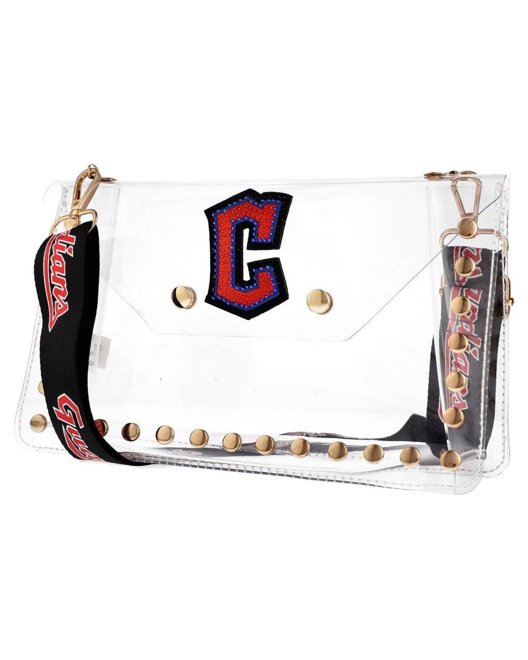 Cuce Cleveland Guardians Crystal Clear Envelope Crossbody Bag in White ...