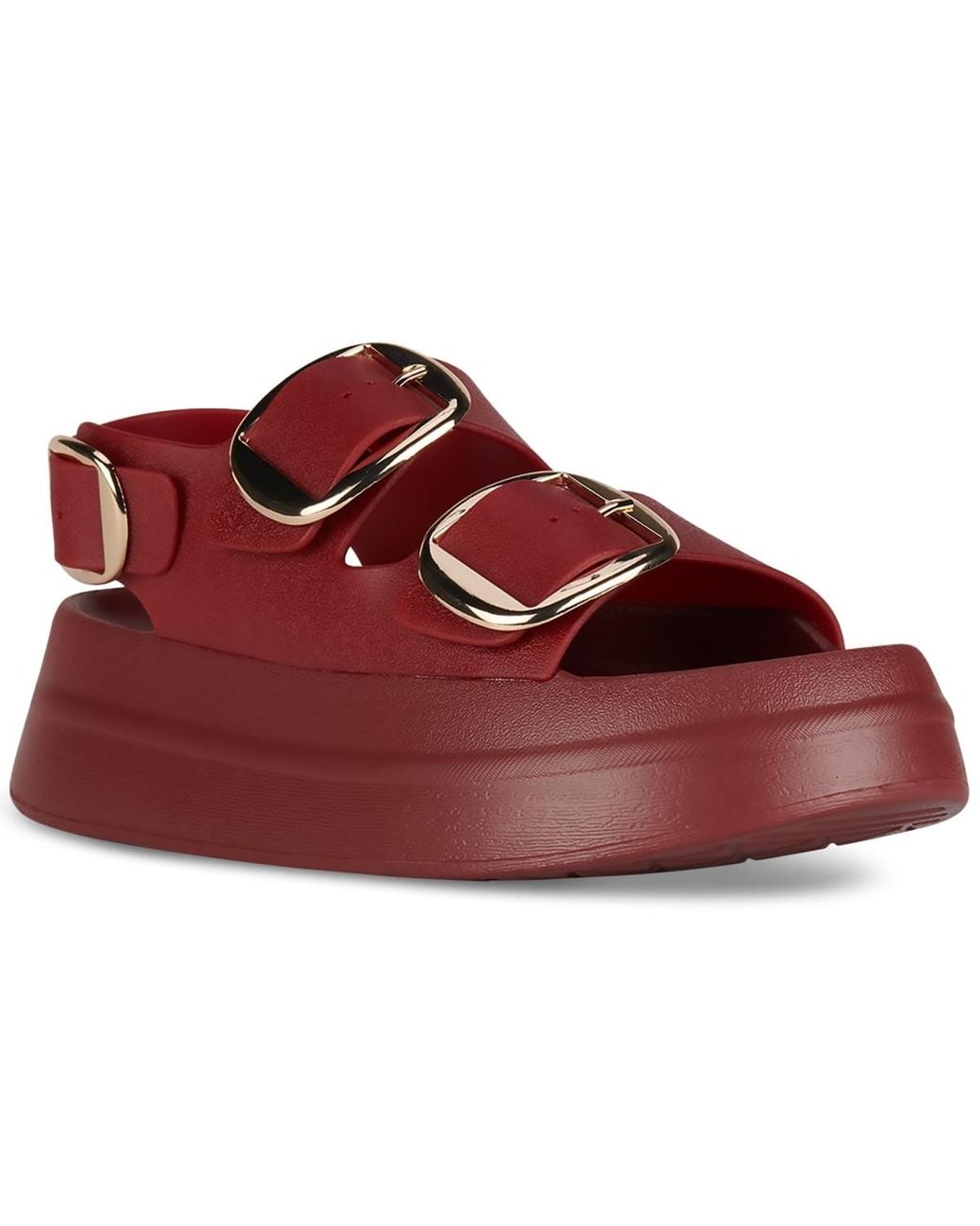 Jeffrey Campbell Blithe Flatform Footbed Sandals in Red | Lyst