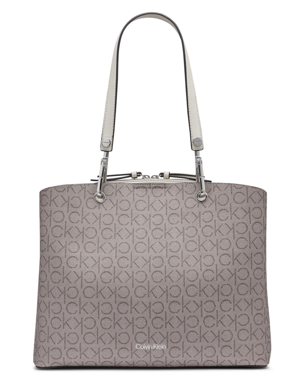 Calvin Klein Garnet Signature Triple Compartment Top Zipper Tote in ...