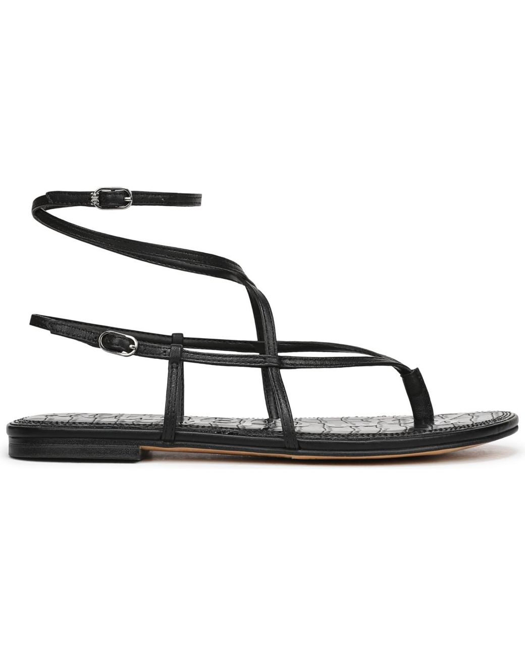 Sam Edelman Clarra Strappy Flat Sandals in Metallic | Lyst