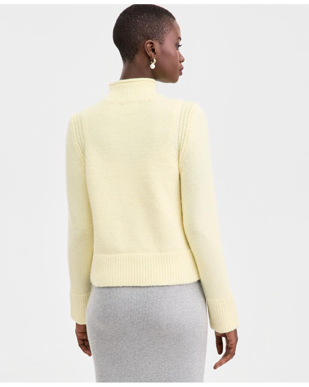 On 34th Roll Mock-neck Sweater in White | Lyst
