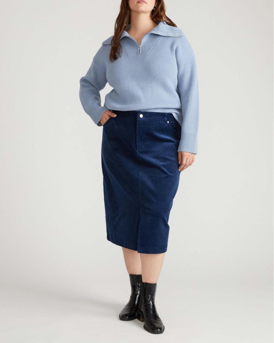 UNIVERSAL STANDARD Plus Size Suzi Corduroy Skirt in Blue | Lyst