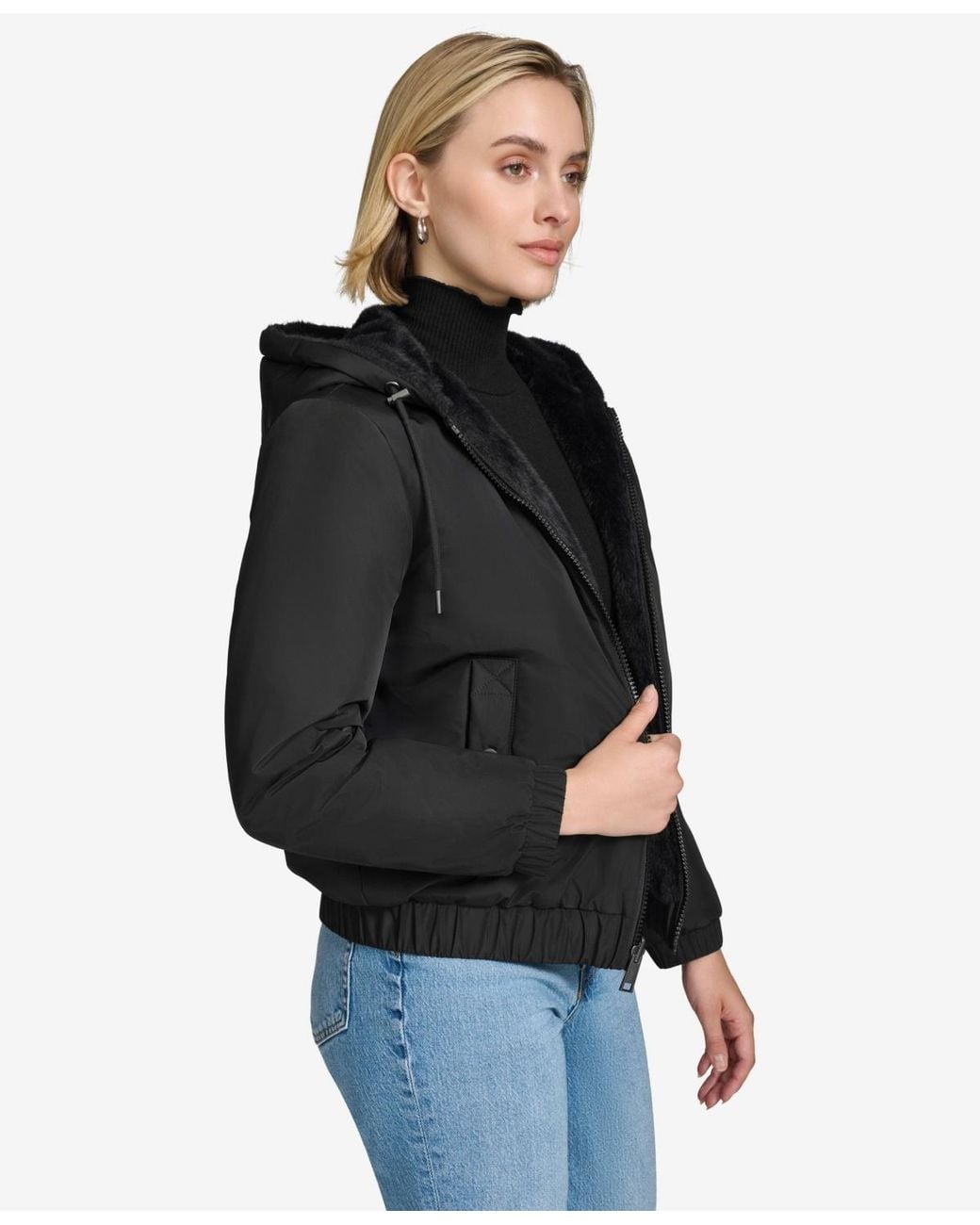 Andrew Marc Dalby Reversible Hoodie-style Jacket in Black | Lyst