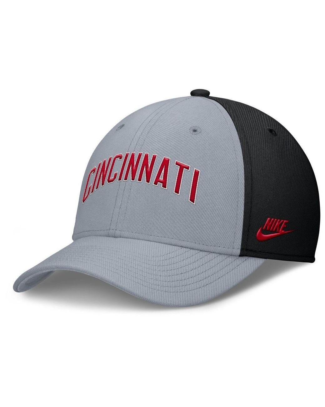 Nike Gray/black Cincinnati Reds Rise Swoosh Performance Flex Hat for ...