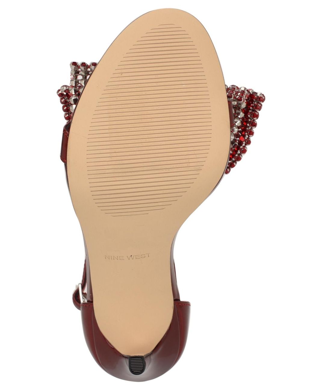 Nine West Tansie Embellished High Stiletto Dress Sandals in Red | Lyst