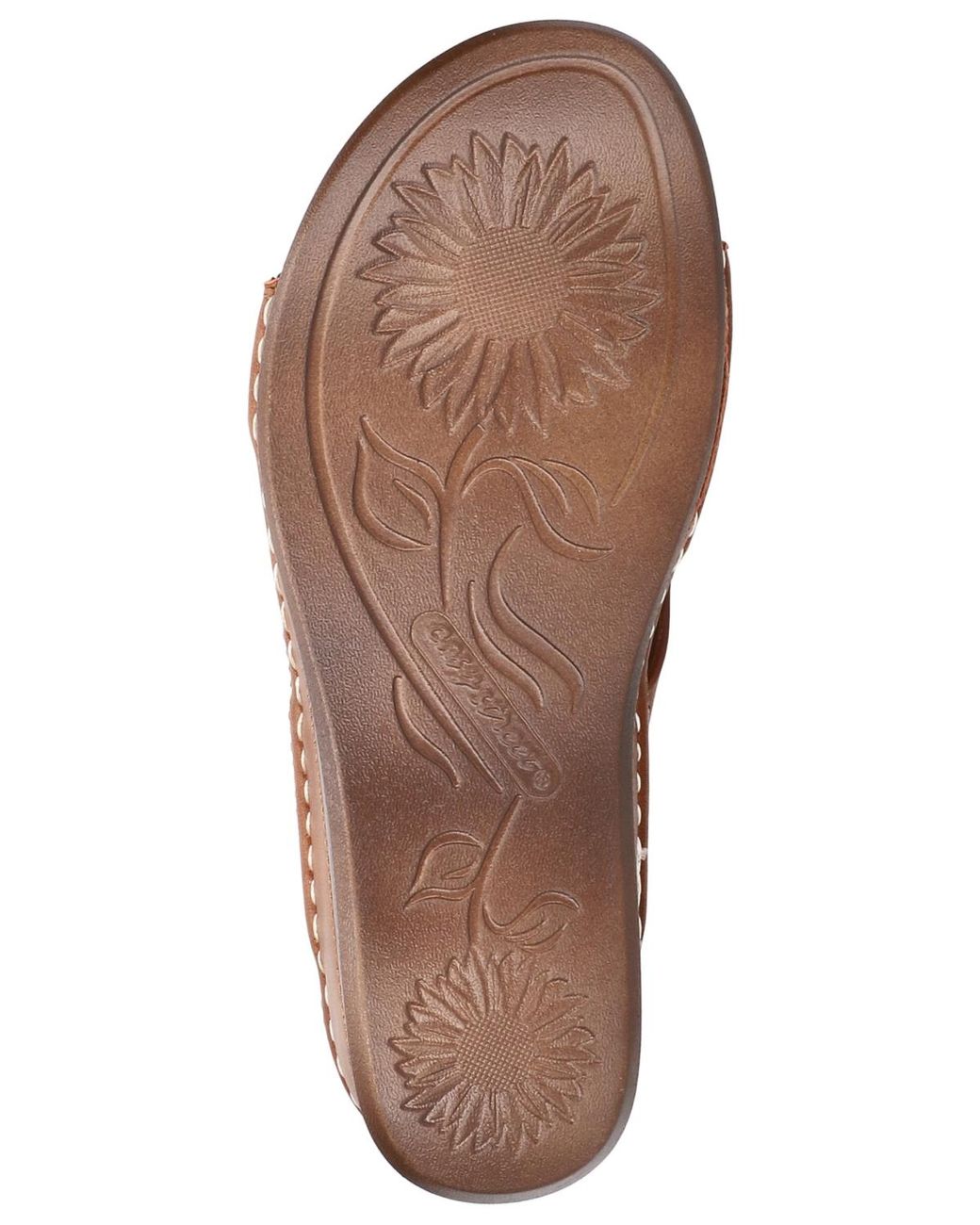 Easy Street Larrain Wedge Slide Sandals in Brown | Lyst