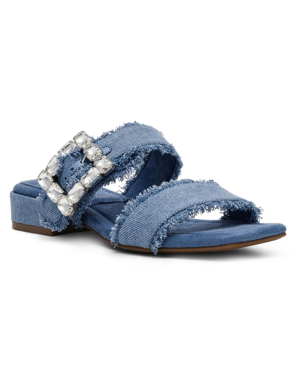 Anne Klein Lillie Embellished Double Strap Block Heel Sandals in Blue ...