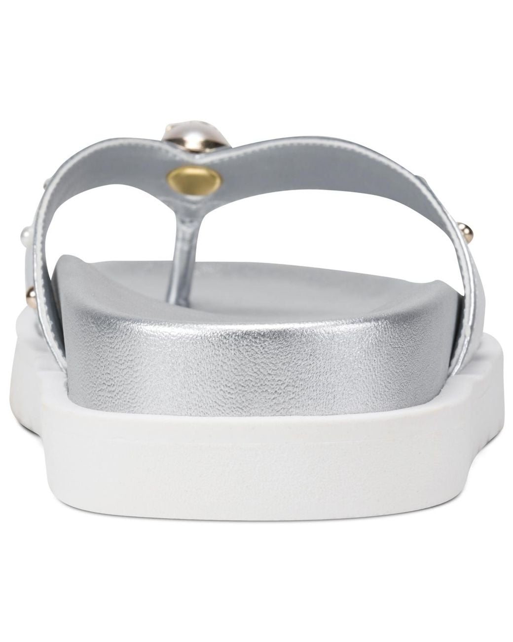 KARL LAGERFELD Hayze Pearl Flip Flop Sandals in White | Lyst
