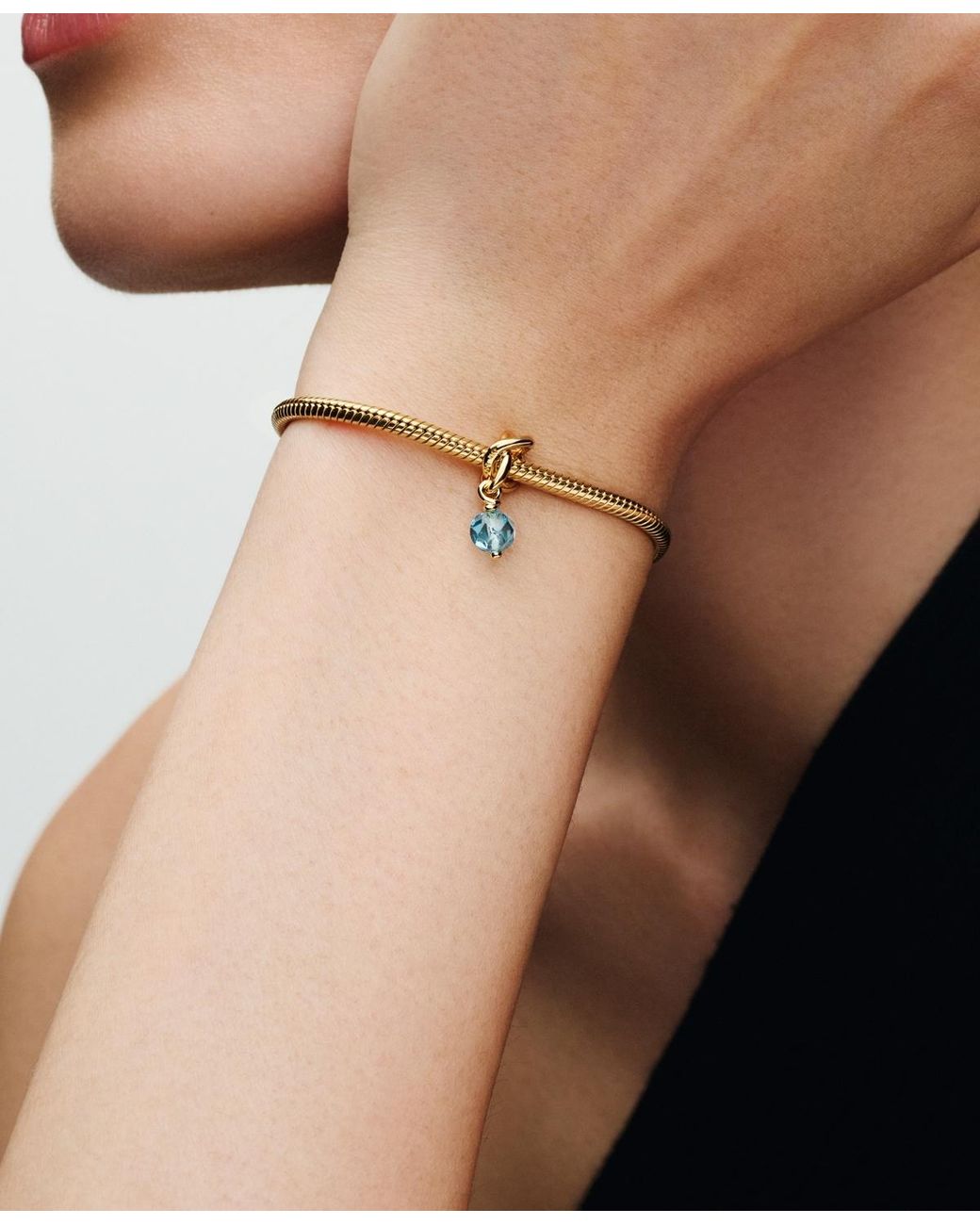 PANDORA 14k Gold-plated Turquoise Blue Eternity Circle Dangle Charm | Lyst