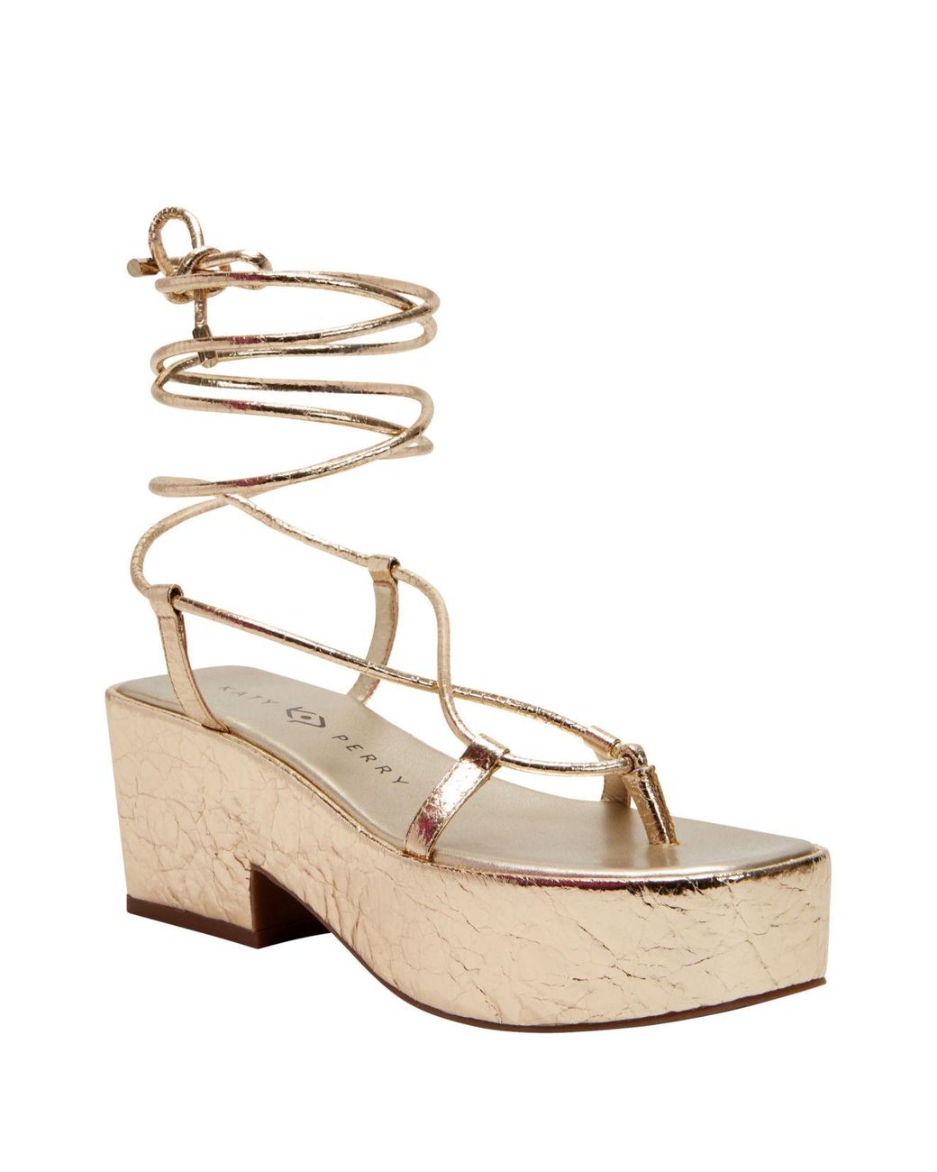 Katy Perry The Busy Bee Lace Up Wedge Sandals in Natural | Lyst