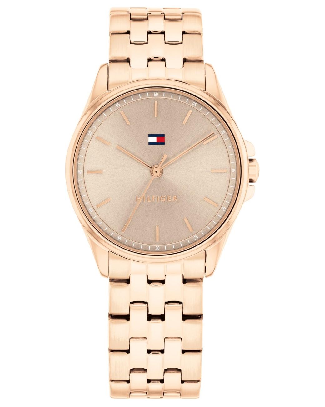 Tommy Hilfiger Quartz Rose Gold Tone Stainless Steel Bracelet Watch in ...
