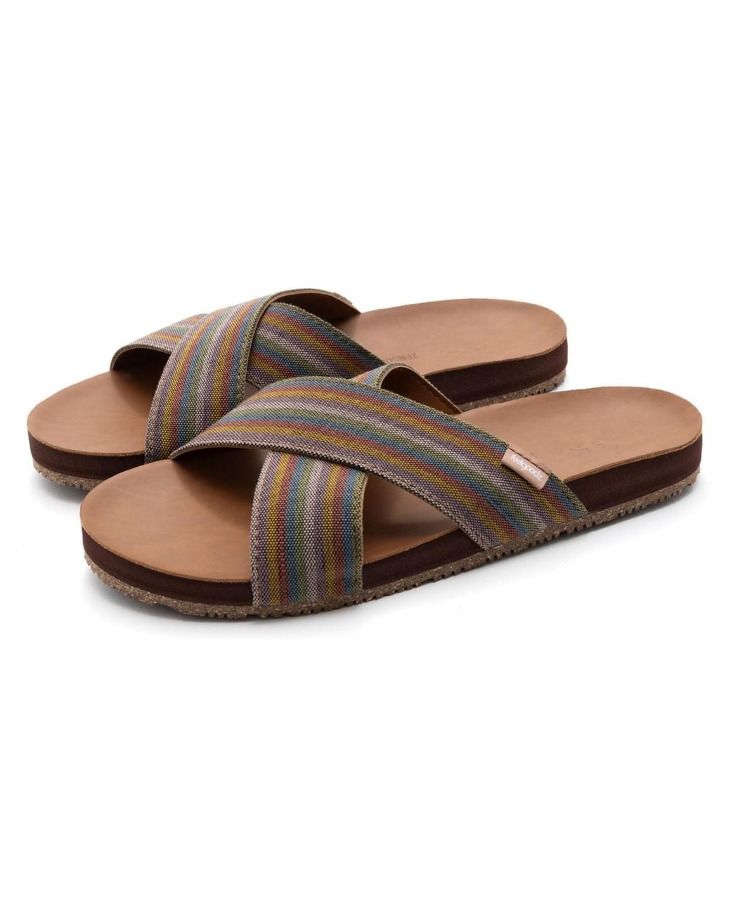 feel good Zensole Cascades Faux Leather Double Strap Slide Sandals in ...