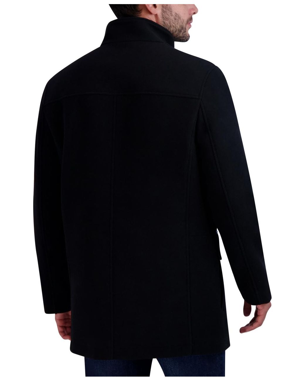 Cole Haan Heavy Plush Car Coat in Blue for Men | Lyst