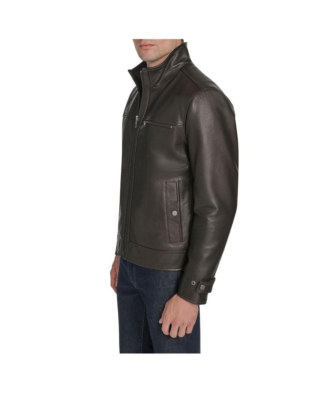 Andrew Marc Black Label Skeld Leather Jacket in Black for Men | Lyst