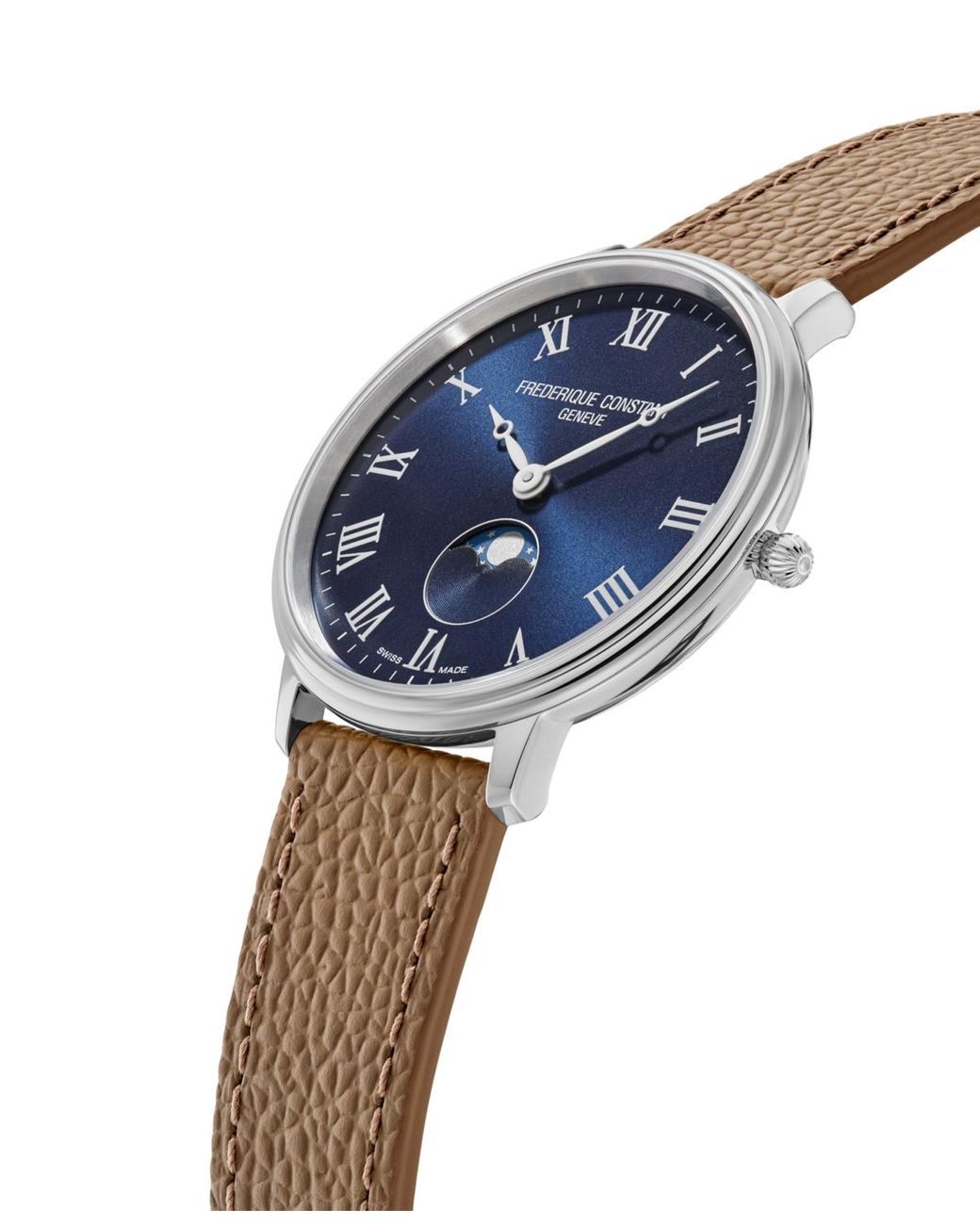 Frederique Constant Classics Quartz Moonphase Leather Strap Watch 39mm ...