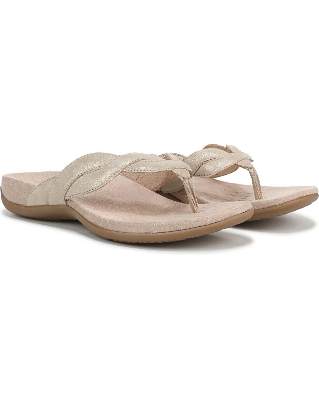 Vionic Bella Braid Thong Sandals in White | Lyst