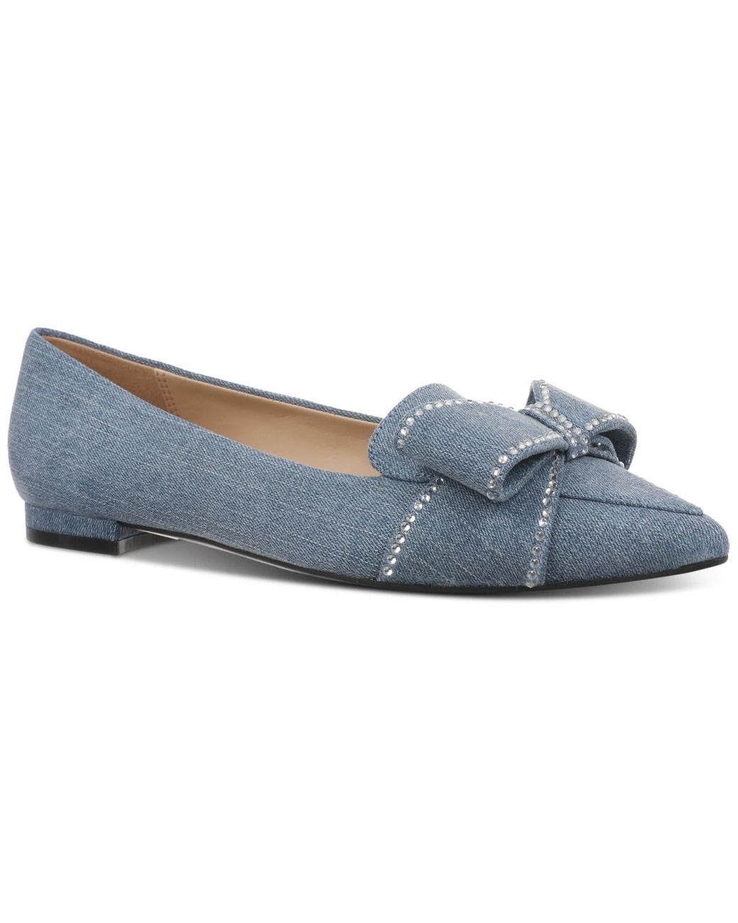 On 34th Kaete Bow Flats in Blue | Lyst