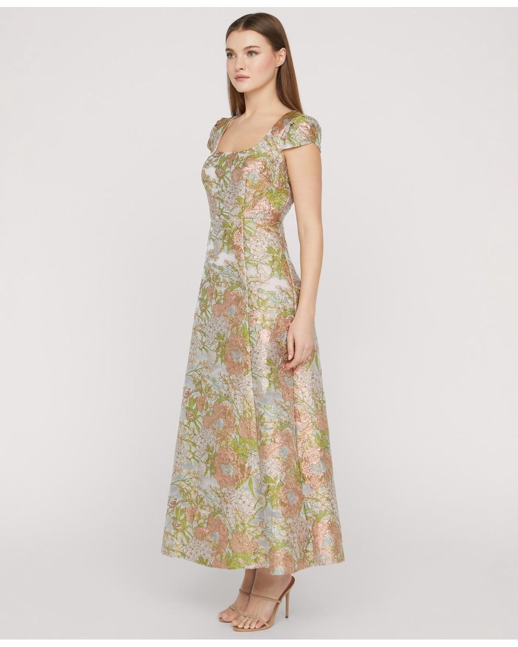 JS Collections Ruthanne Tulip-petal-sleeve Ankle Gown in Natural | Lyst