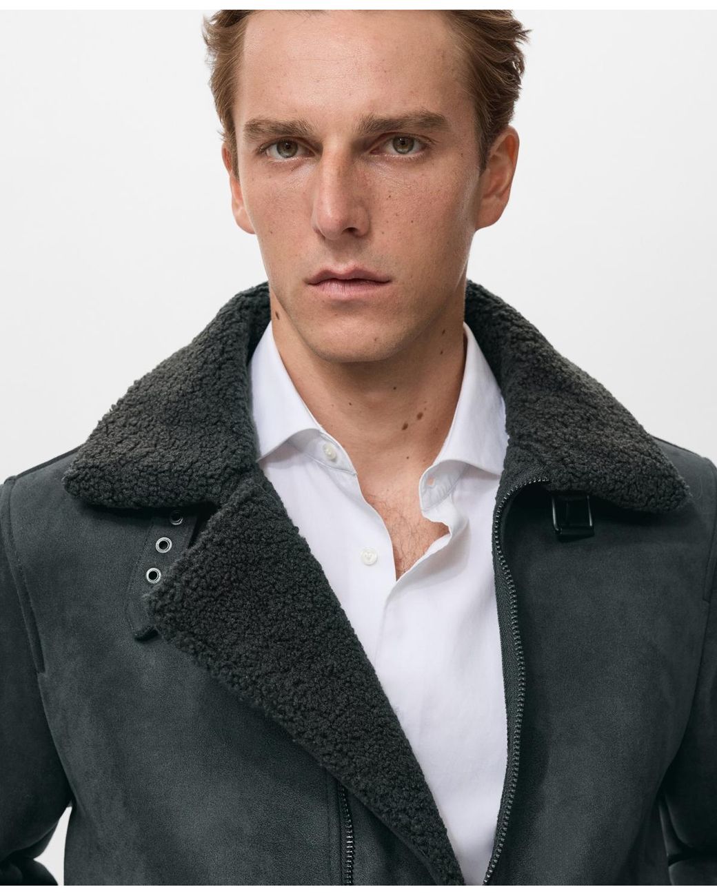 Mango Double Face Fleece Effect Jacket in Gray for Men | Lyst