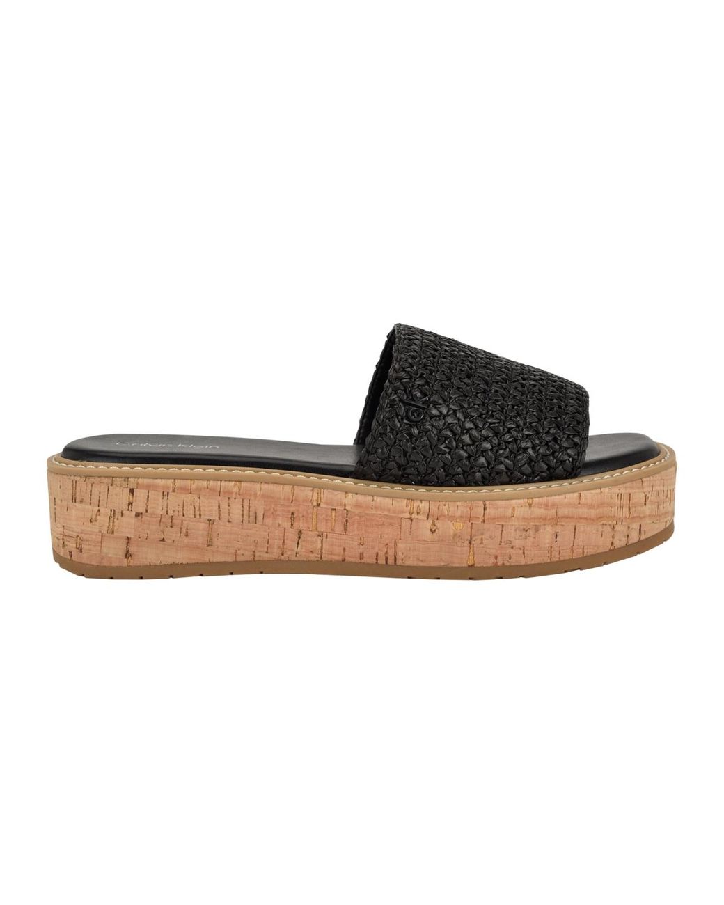 Calvin Klein Arzelia Single Band Platform Slip-on Sandals in Black | Lyst