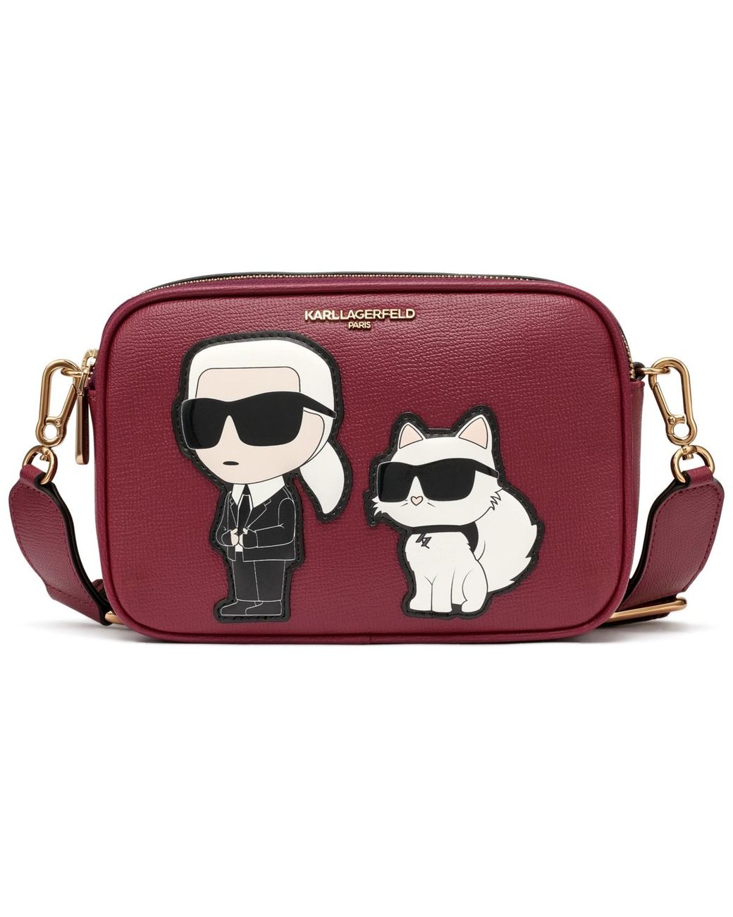 KARL LAGERFELD Maybelle Mini Top Zip Crossbody Bag in Red | Lyst