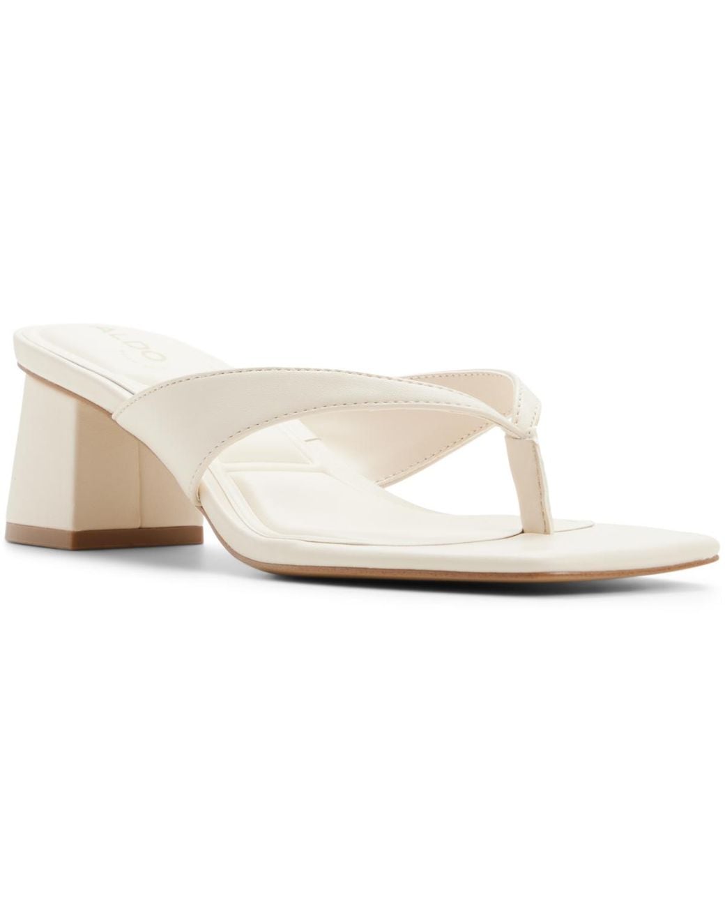 ALDO Antonina Thong Square Toe Dress Sandals in White | Lyst