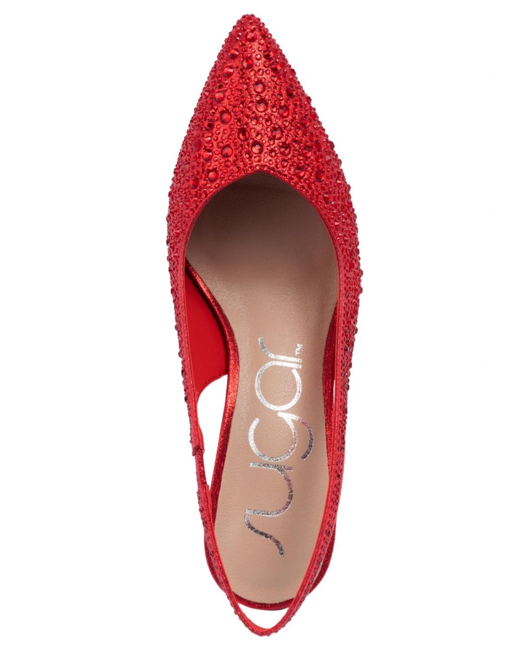 Sugar Dazzy Slingback Rhinestone Dress Pumps in Red | Lyst