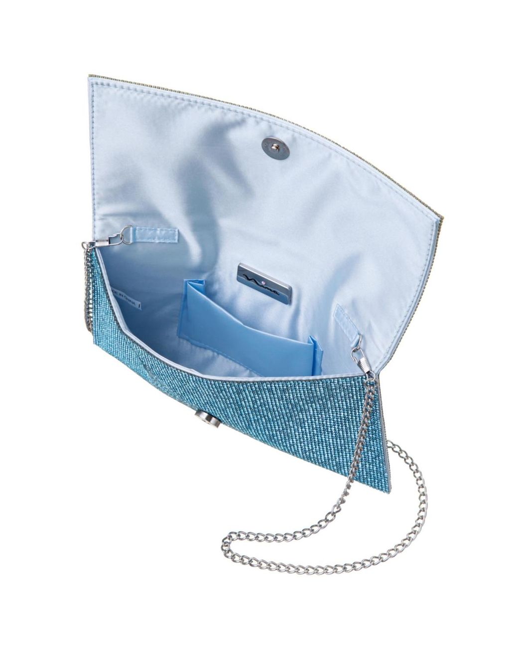 Nina Small Crystal Beaded Clutch in Blue | Lyst