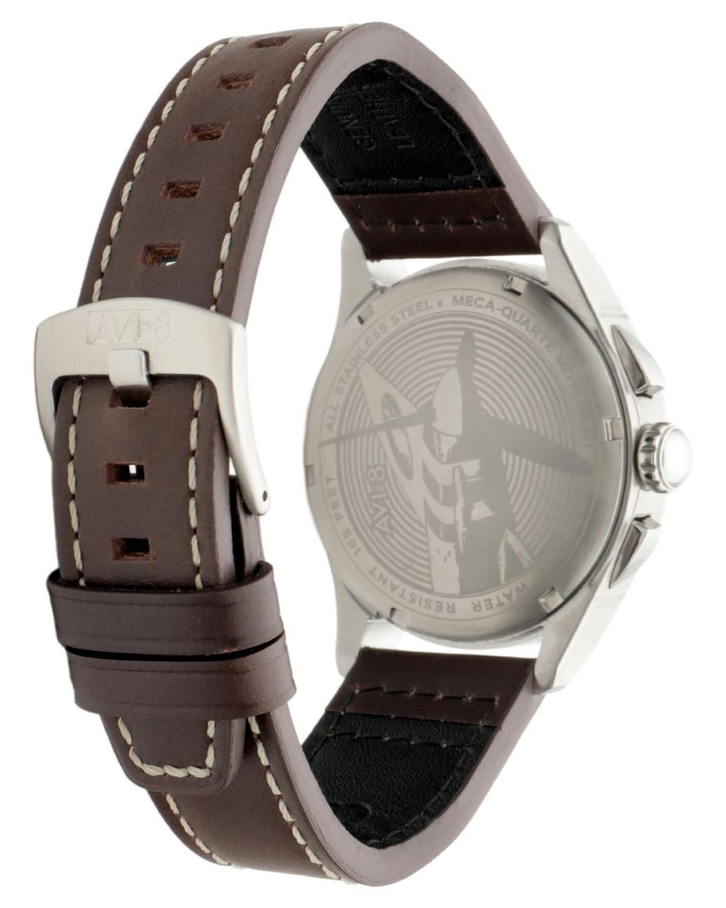 AVI-8 Spitfire Lock Chronograph Brown Leather Strap Watch in Black for ...